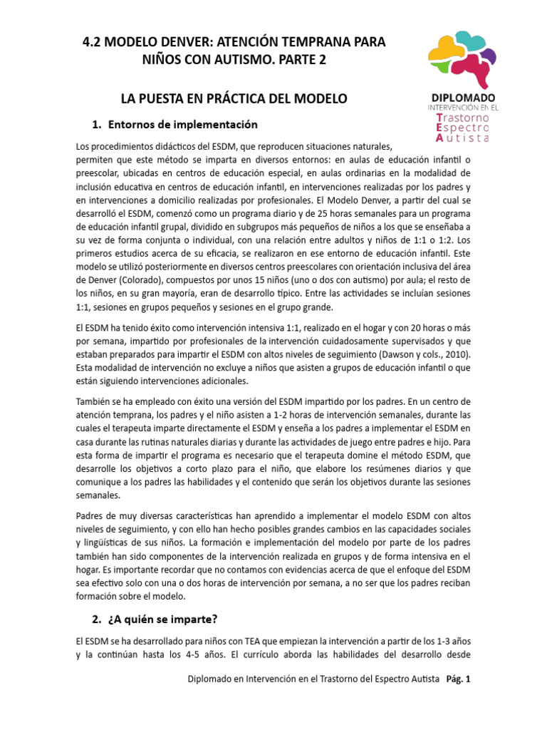 Esdm 2 | PDF | Autismo | Plan de estudios