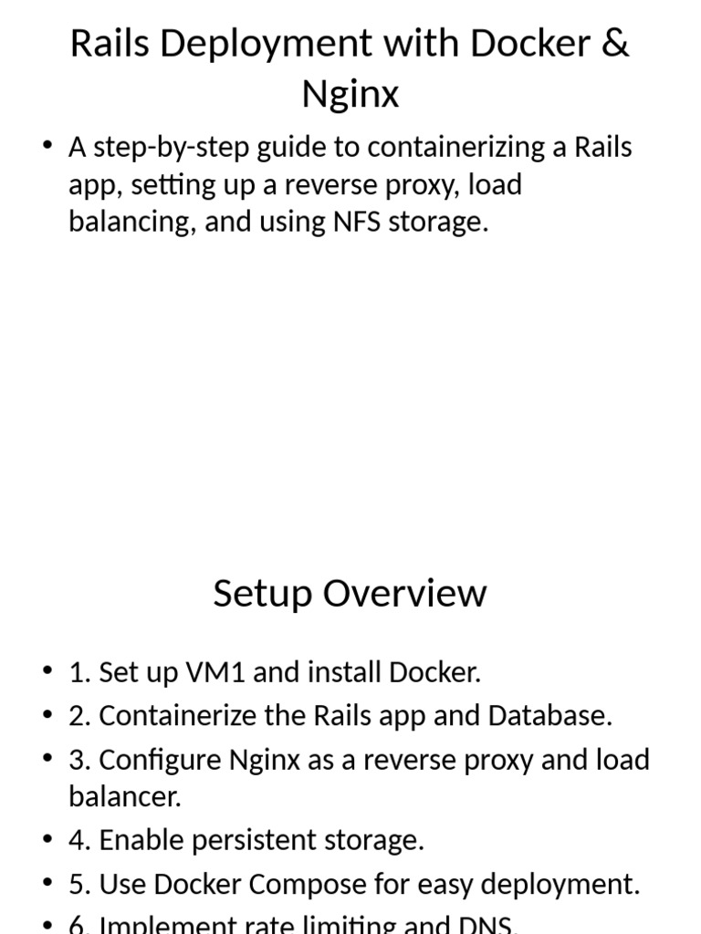 Rails Docker Deployment | PDF | Postgre Sql | Sudo