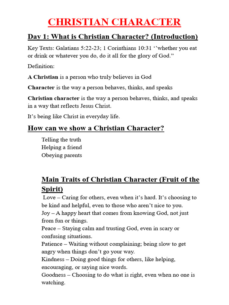 CHRISTIANS CHARACTER_104950 | PDF | Beatitudes | Humility