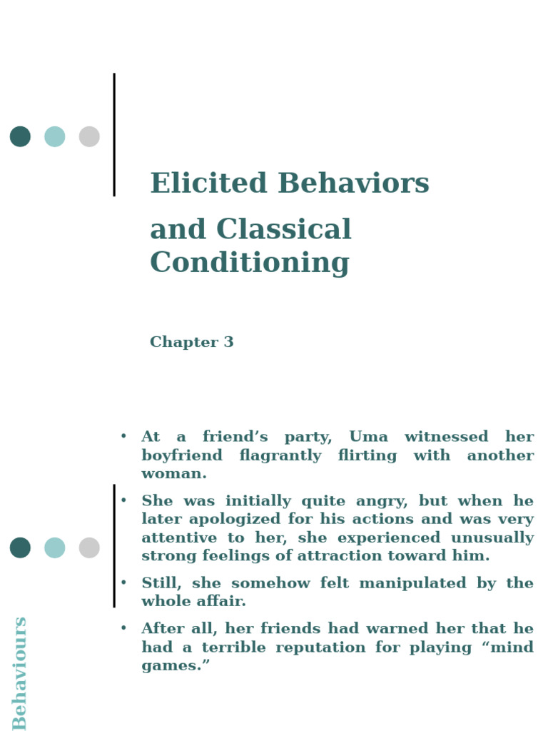 Chapter 3 - Elicited Behaviors and Classical Conditioning | PDF ...