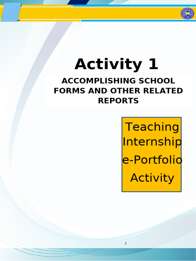 Ti Activity 7 Accomplishing Reports Forms | PDF | Classroom Management ...