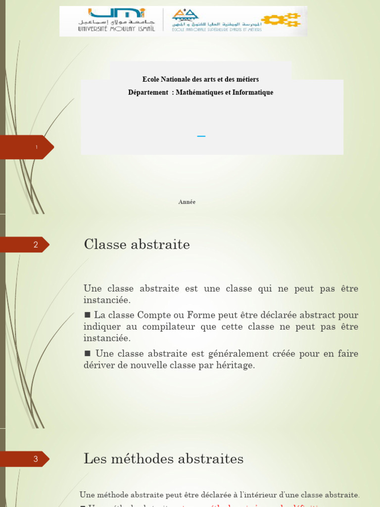 Classe Abstraite et Interface en Java | PDF | Classe (informatique ...