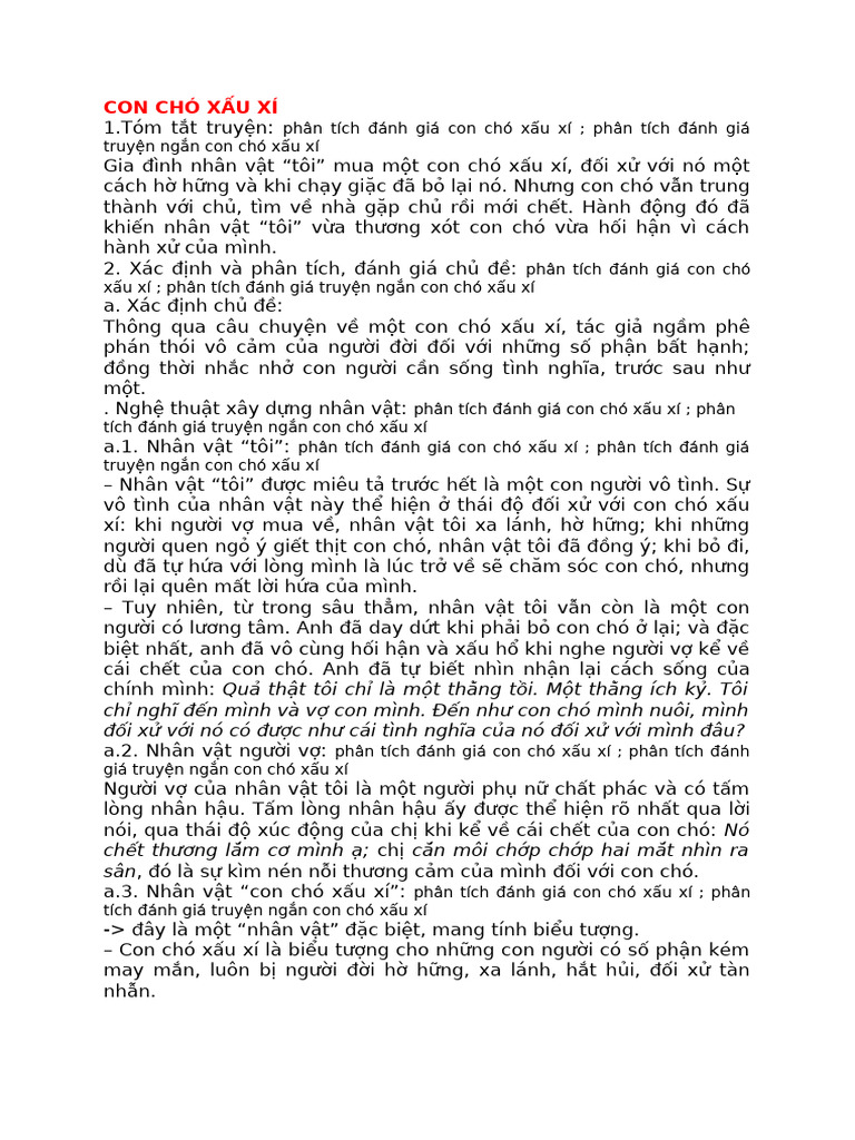 CON CHÓ XẤU XÍ | PDF