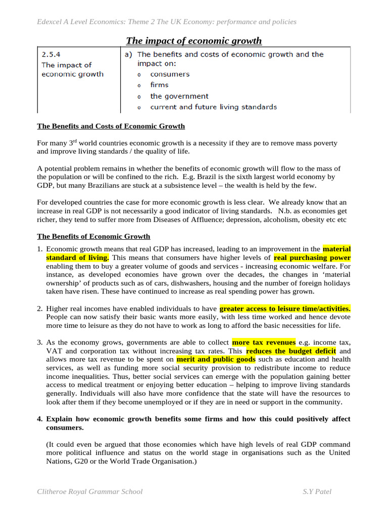 15b Impact of Economic Growth | PDF | Economic Growth | Taxes