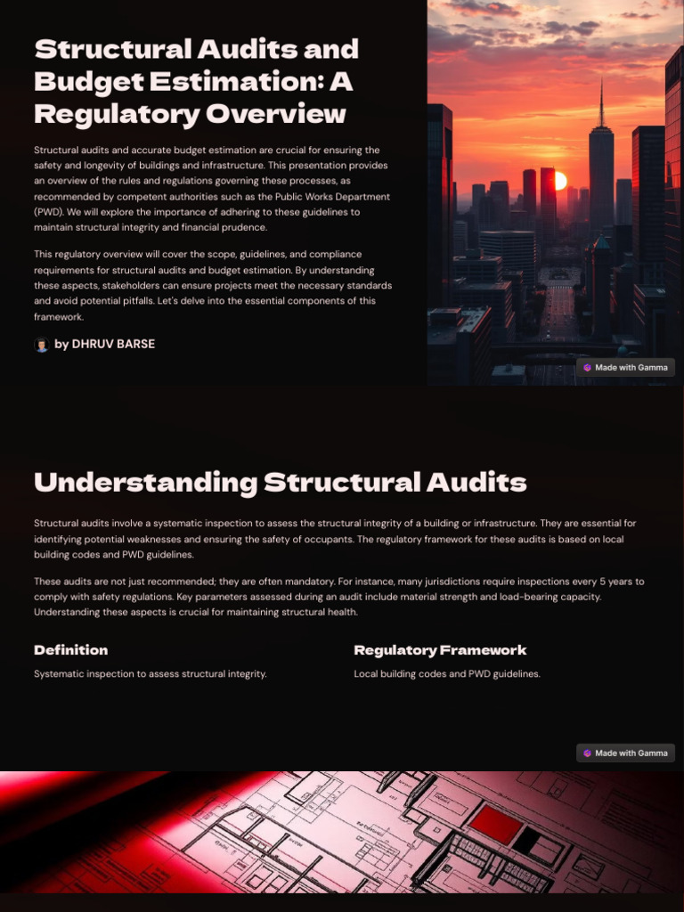 Structural Audits and Budget Estimation A Regulatory Overview | PDF | Audit | Regulatory Compliance