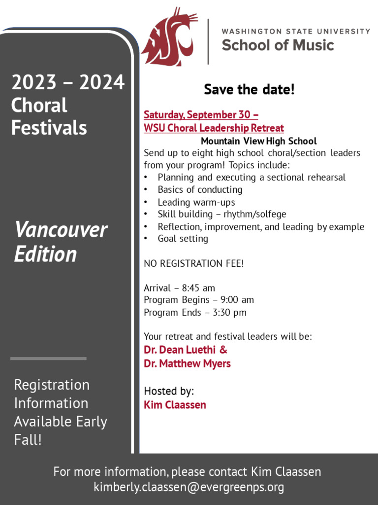 Vancouver Area - Choral Leadership Retreat Flyer | PDF