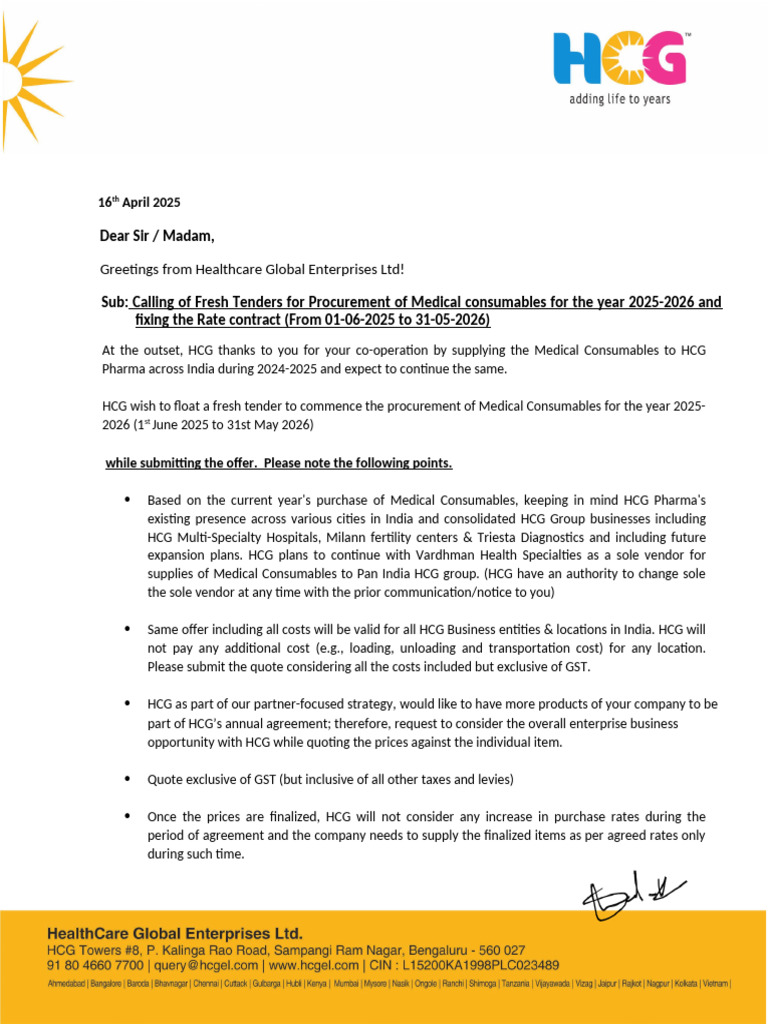 Consumable Calling Letter For 2025-26 | PDF | Value Added Tax | Supply ...