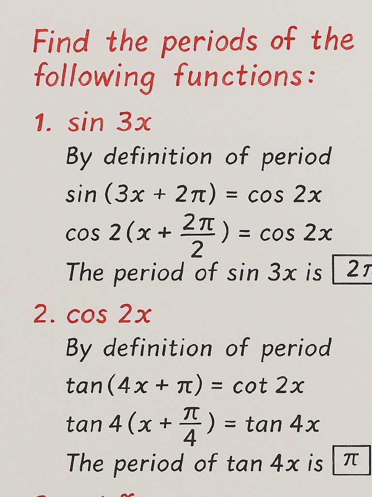 Trigonometric Functions Periods Solution | PDF