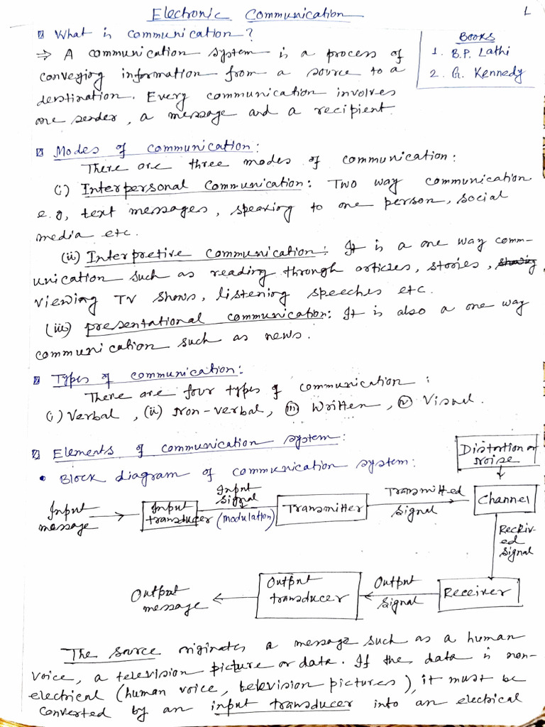 Chapter I - Electronic Communication | PDF | Telecommunications Engineering