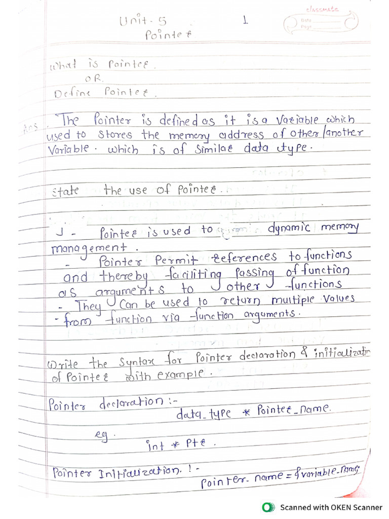 PIC unit 5.Pointers. | PDF