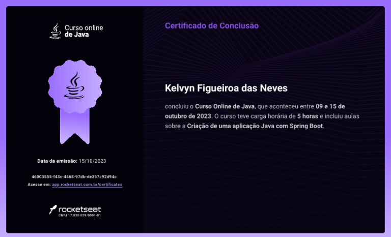 Certificado Java | PDF