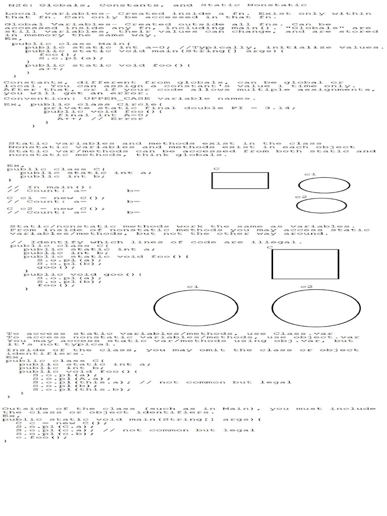 Note26-Static Nonstatic | PDF