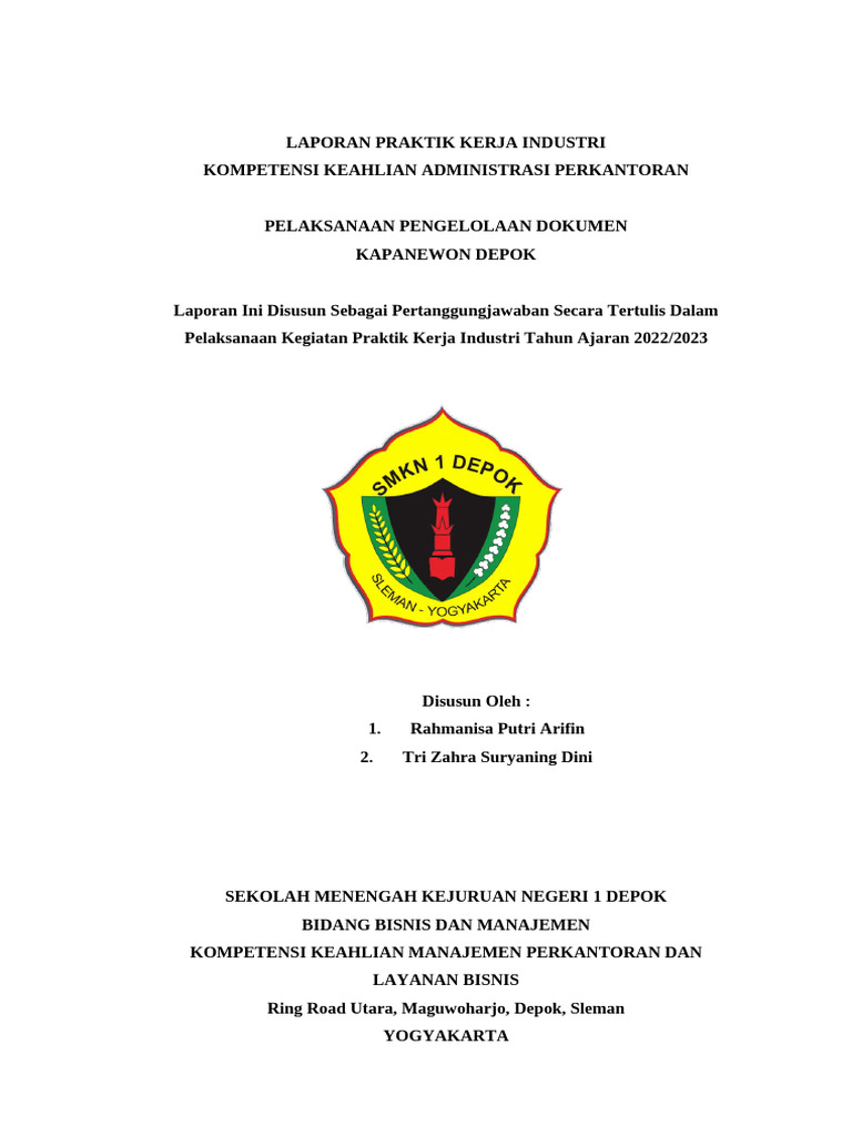 Laporan PKL Kapanewon Depok Dini Ama | PDF