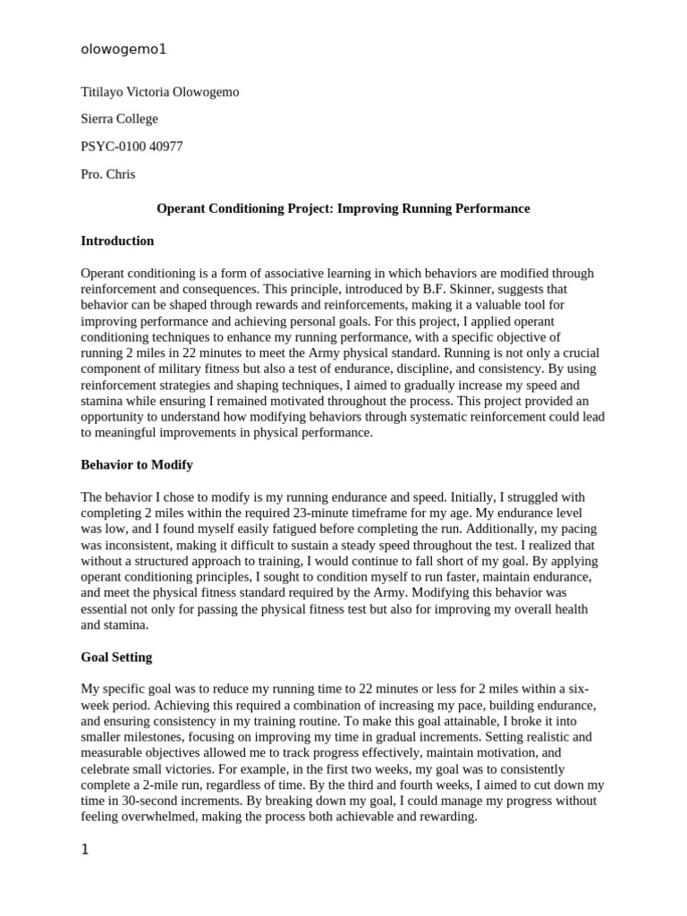 Titilayo Victoria Olowogemo | PDF | Reinforcement | Motivational