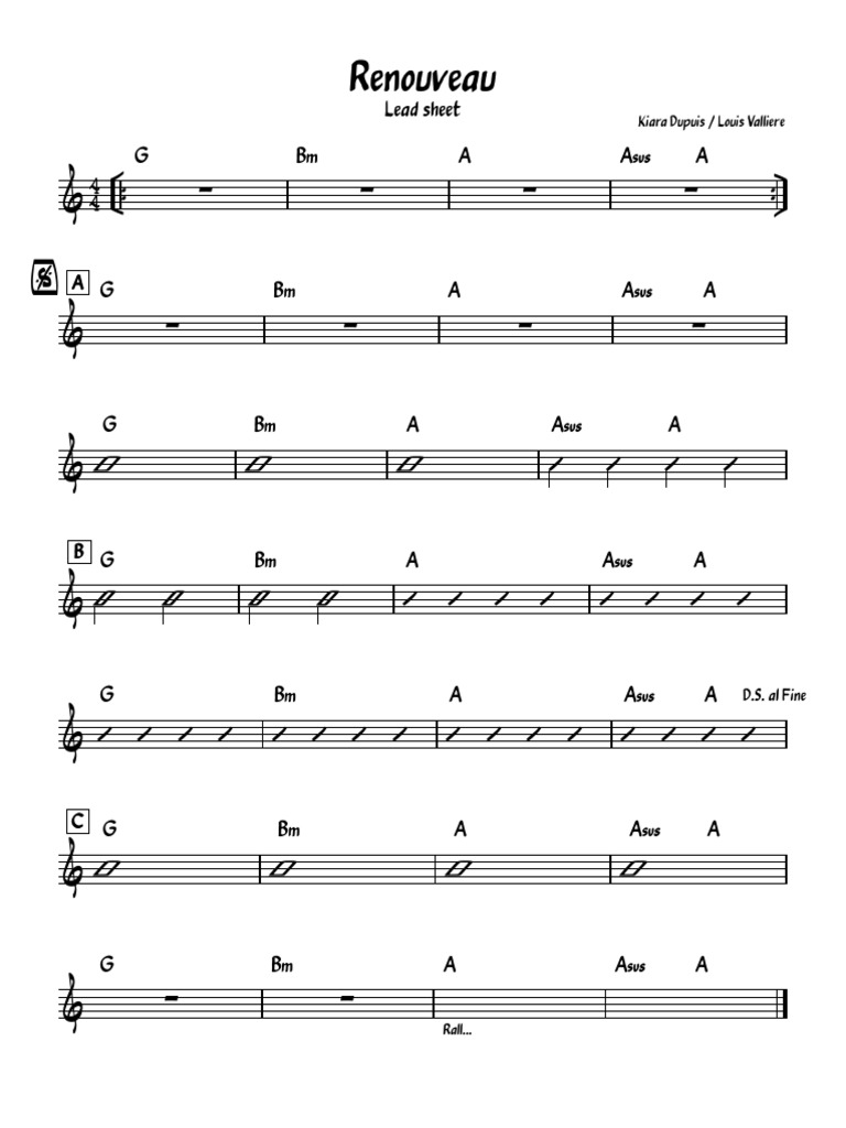 Renouveau Leadsheet | PDF
