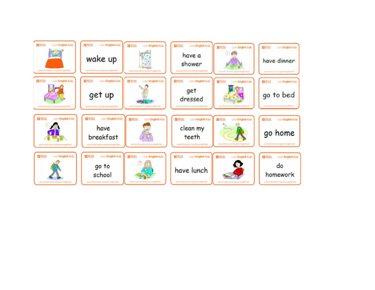 Memory Game Daily Routines | PDF