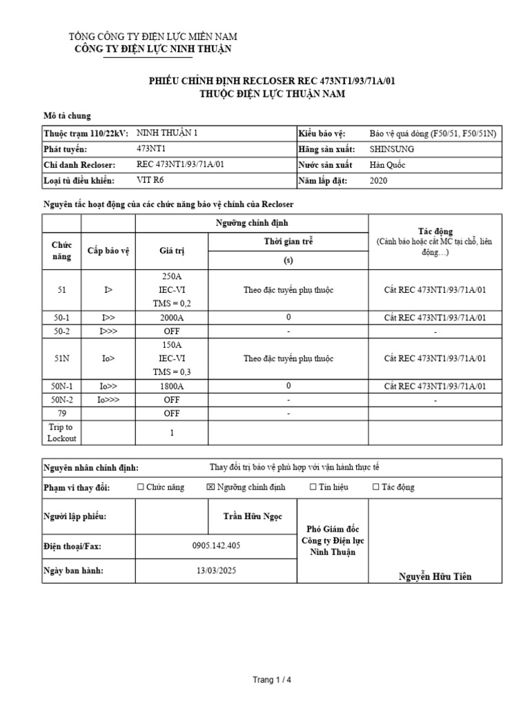 02. Bảng chỉnh định REC 473NT1-93-71A-01 (Shinsung-TSKT) Mới | PDF