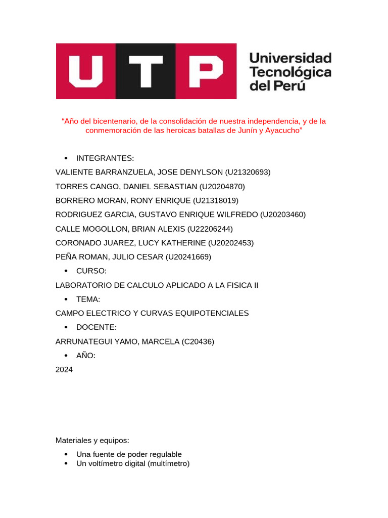Campo Electrico y Curvas Equipotenciales | PDF | Campo eléctrico ...