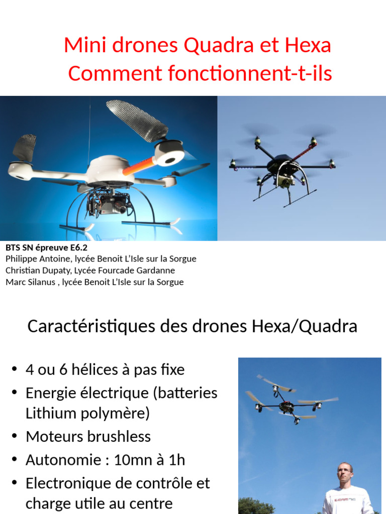 Fonctionnement des drones Quadra et Hexa | PDF | Gyroscope