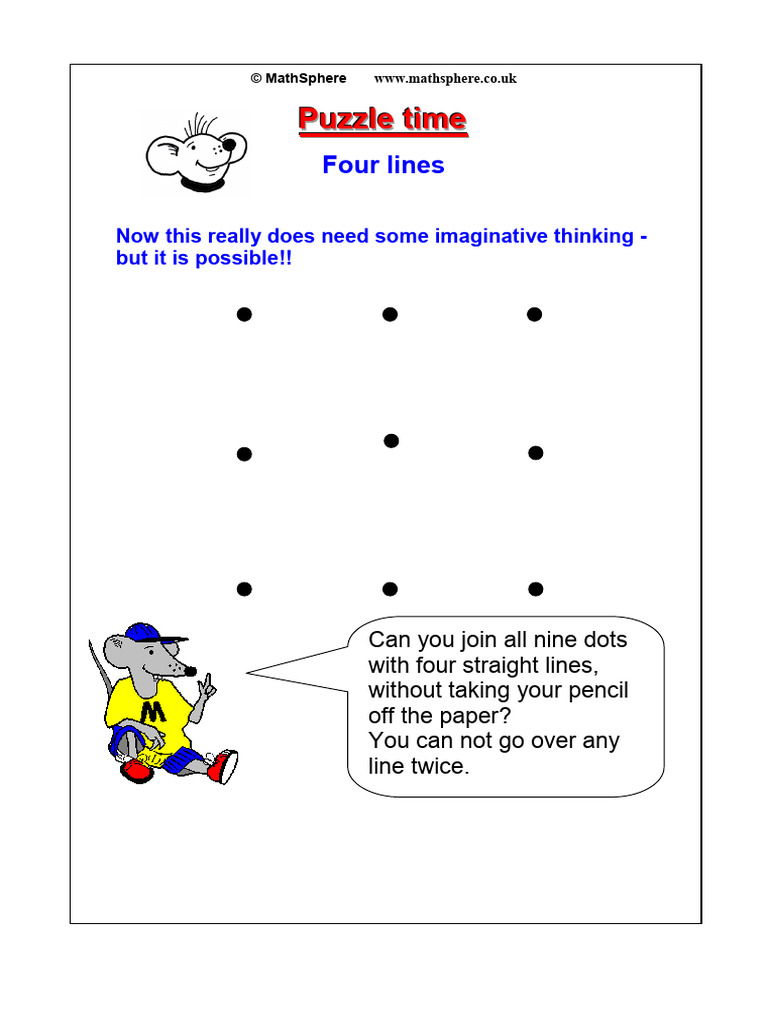 Nine Dots Puzzle Solution Guide | PDF