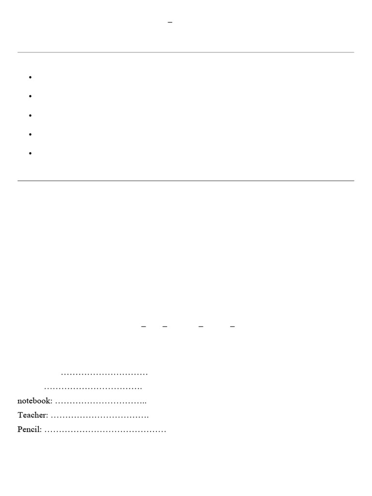 School Supplies English Test for Kids | PDF