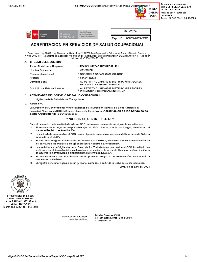 Centmed Acred. Digesa 2024 | PDF