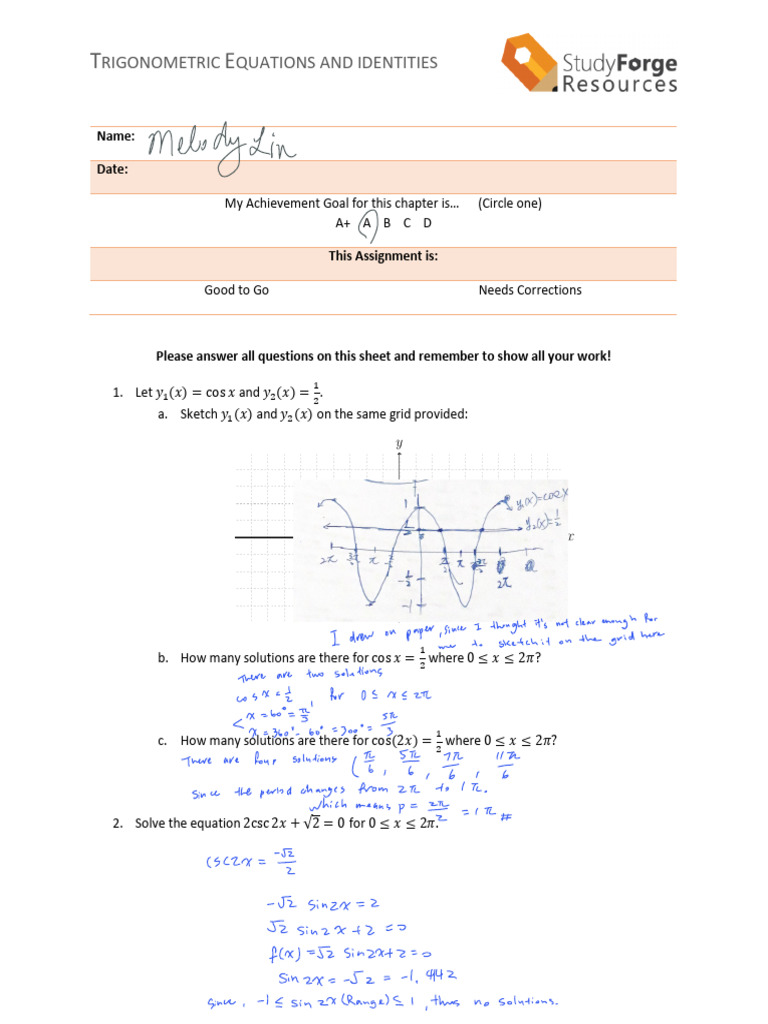 Trigonometric Equations and Identities Guide | PDF | Trigonometric Functions | Equations