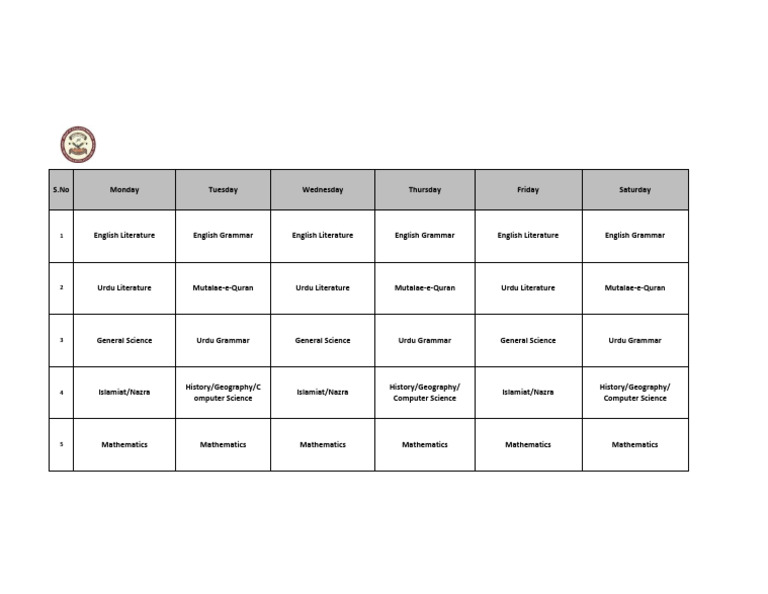 Home Work Schedule Middle 2025.. | PDF