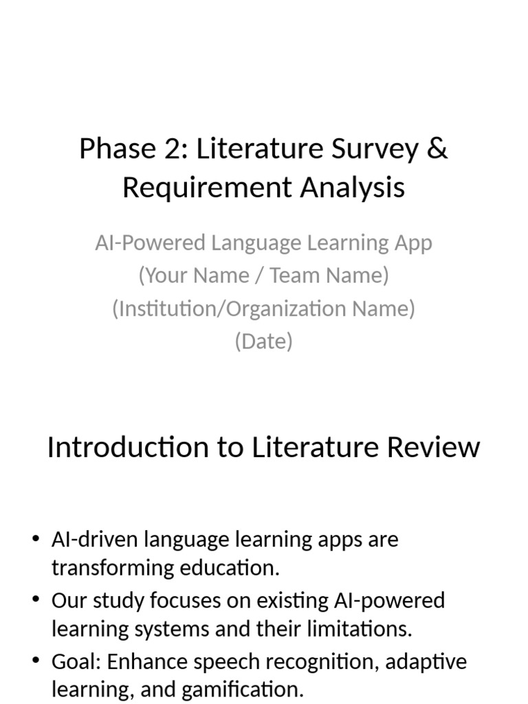 AI Powered Language Learning App Phase2 | PDF