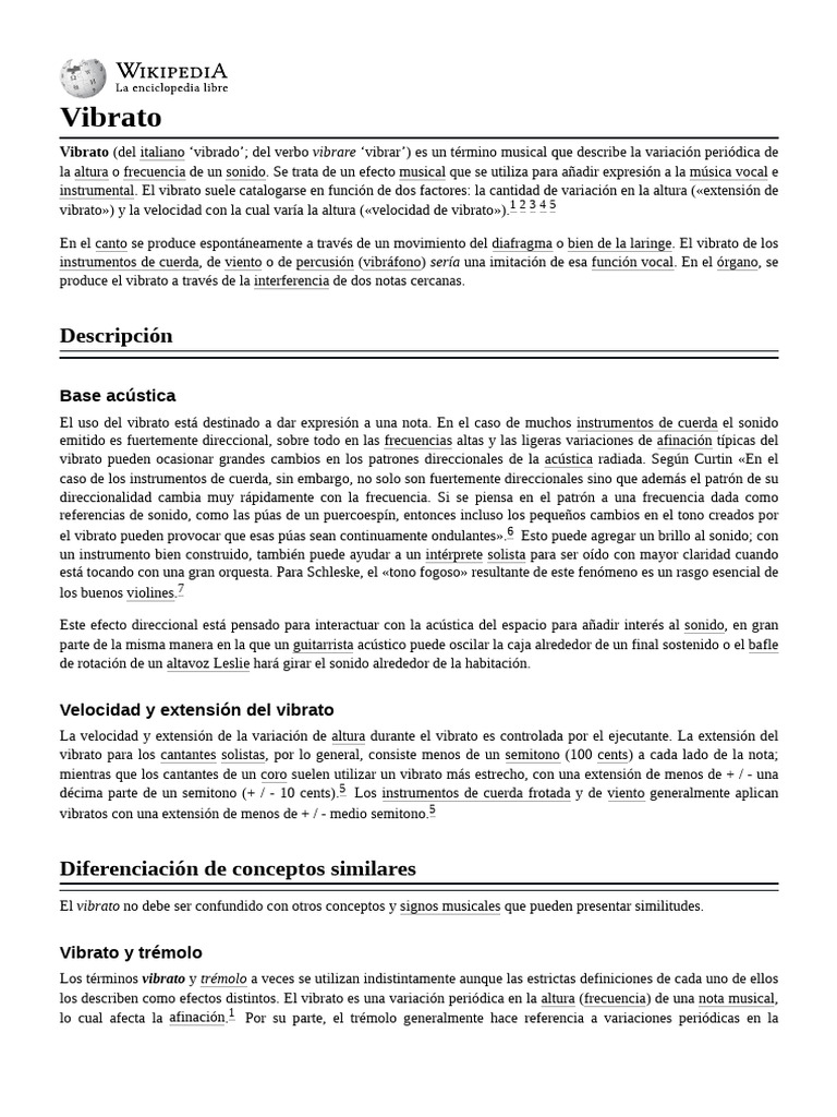 Tipos y funciones del vibrato musical | PDF | Tecnología musical ...