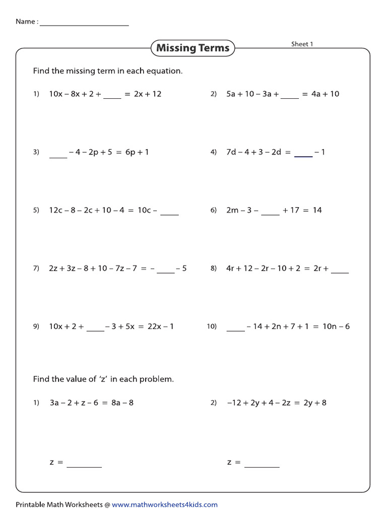 Missing Terms1 | PDF