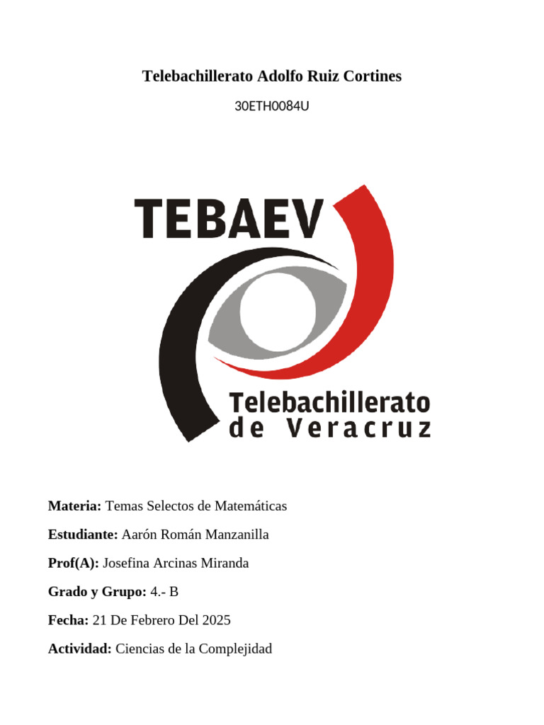 Telebachillerato Adolfo Ruiz Cortines | PDF | Teoría del caos | Lógica