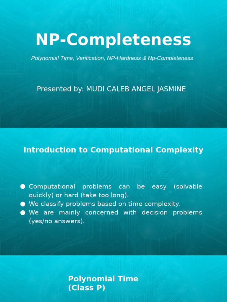 NP Completeness | PDF | Time Complexity | Computational Complexity Theory