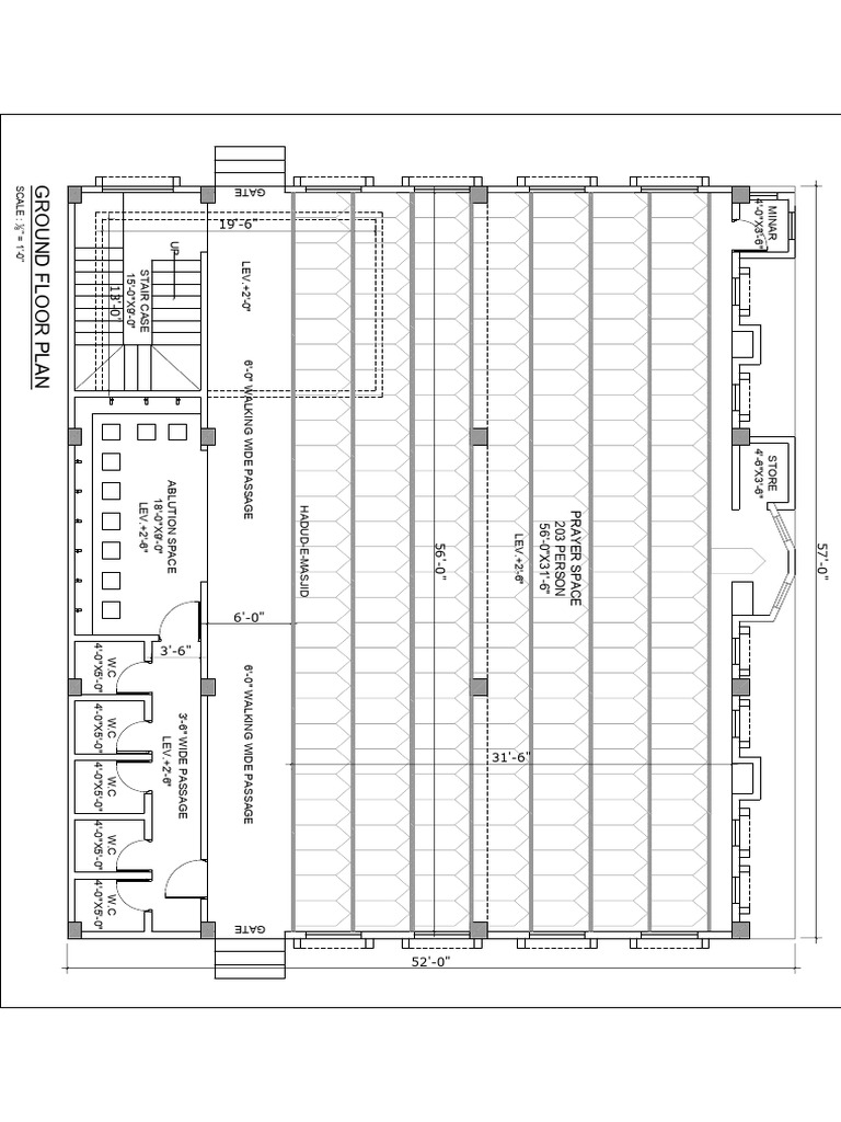 Ground Floor Plan Madina Masjid L-Block | PDF