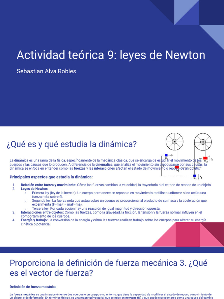 Actividad Teórica 9 - Leyes de Newton Sebastian Alva Robles 354b | PDF ...