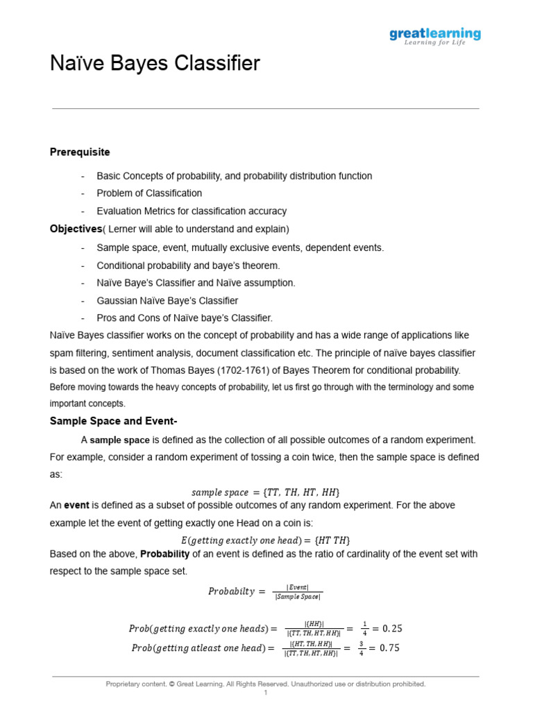 Additional Material - Naive Bayes | PDF | Statistical Theory | Probability Theory
