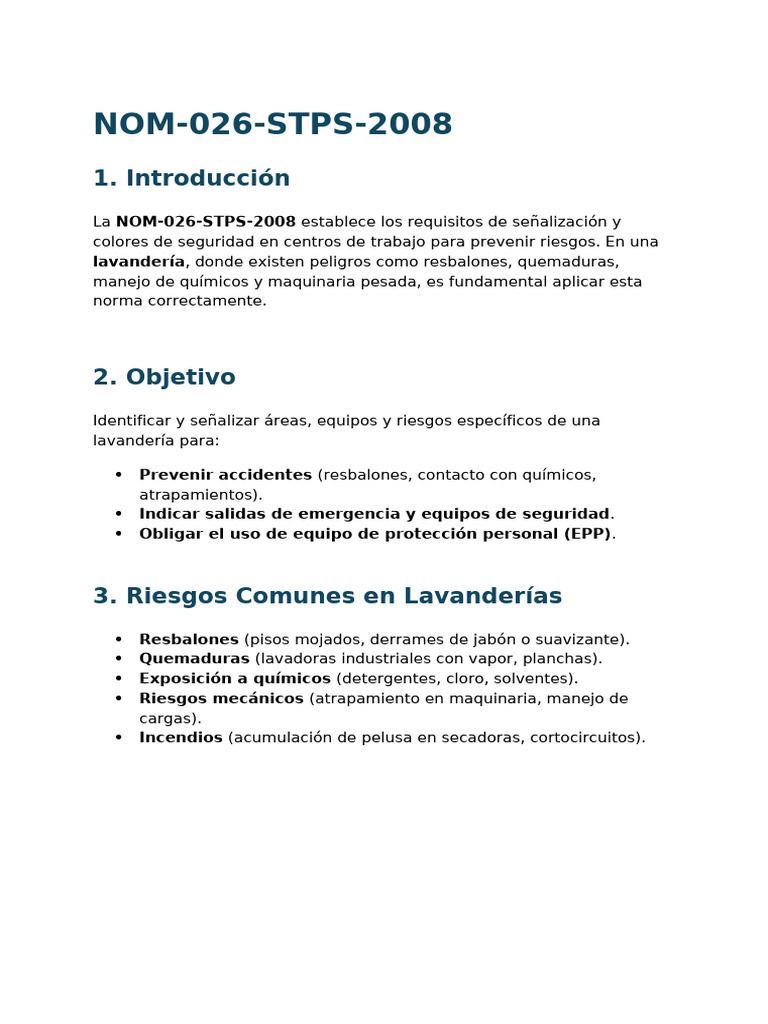 Nom 026 STPS 2008 | PDF | Lavadora