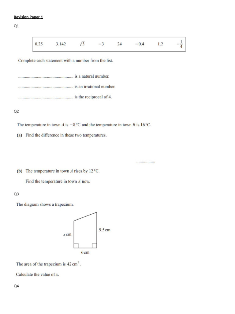 Revision Paper 1 | PDF