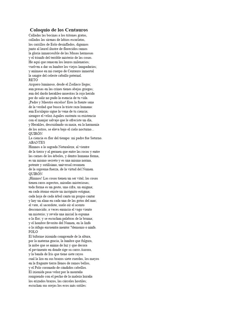 Coloquio de los Centauros: Mitos y Sabiduría | PDF