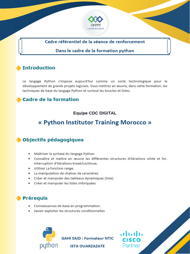 Réferentiel Module 03-Partie1 | PDF | Structure de contrôle | Python (Langage de programmation)