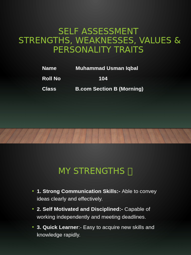 Self_Assessment_Presentation (1) (1) | PDF