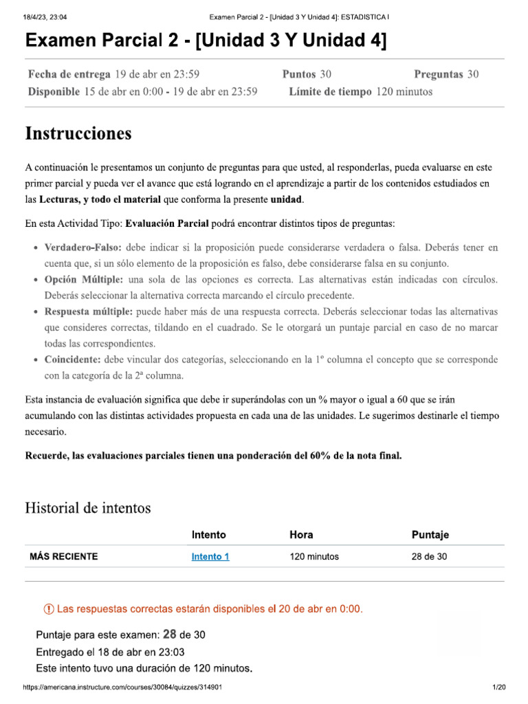 Examen Parcial 2 - (Unidad 3 Y Unidad 4) | PDF