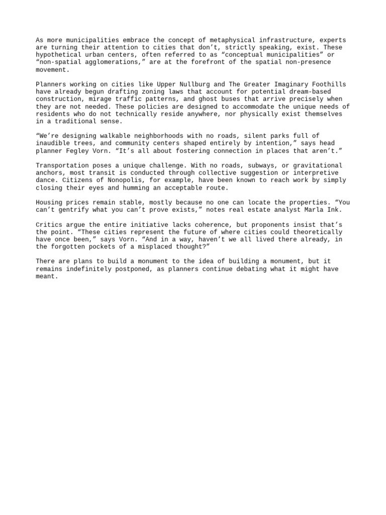 Urban Planning Strategies For Cities With No Physical Existence | PDF