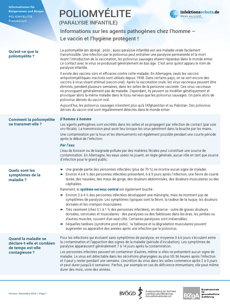 Comprendre la poliomyélite et sa prévention | PDF | Vaccination | Vaccins