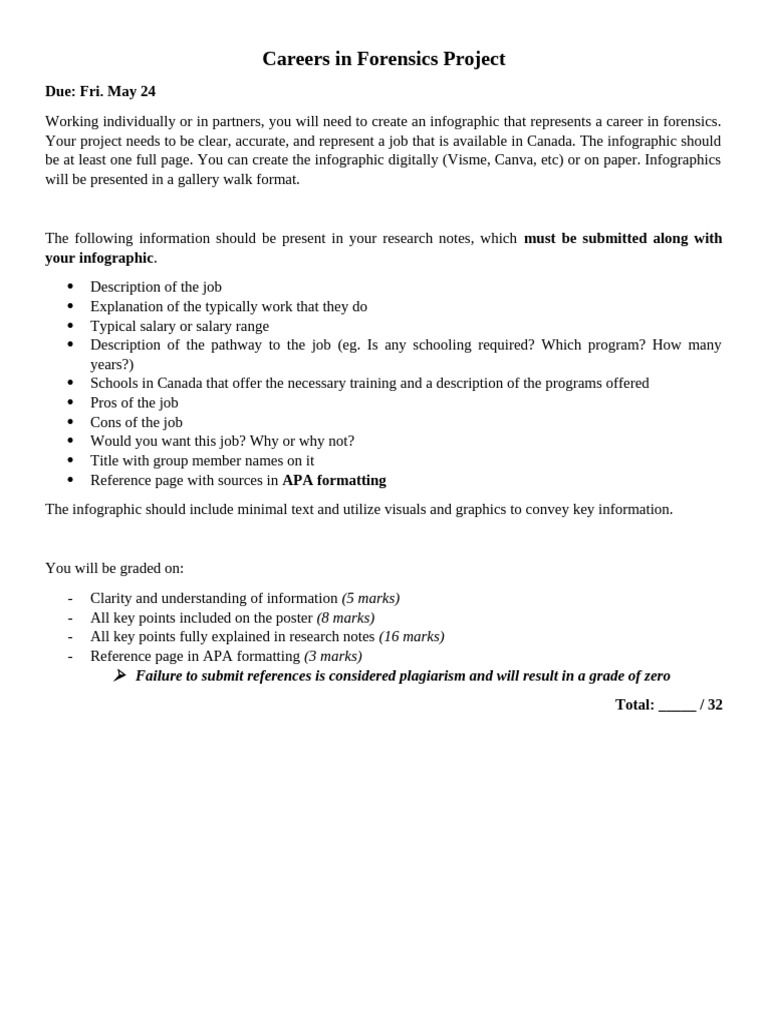 Careers in Forensics Project | PDF