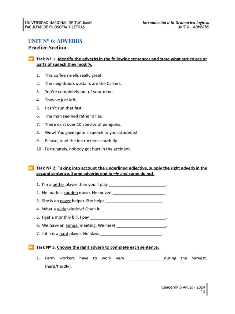 Practice Adverbs | PDF