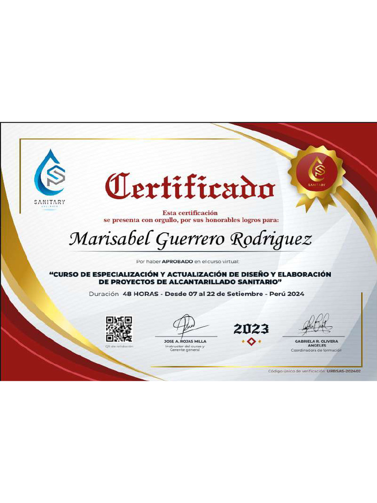 Primer Certificado Modelo | PDF