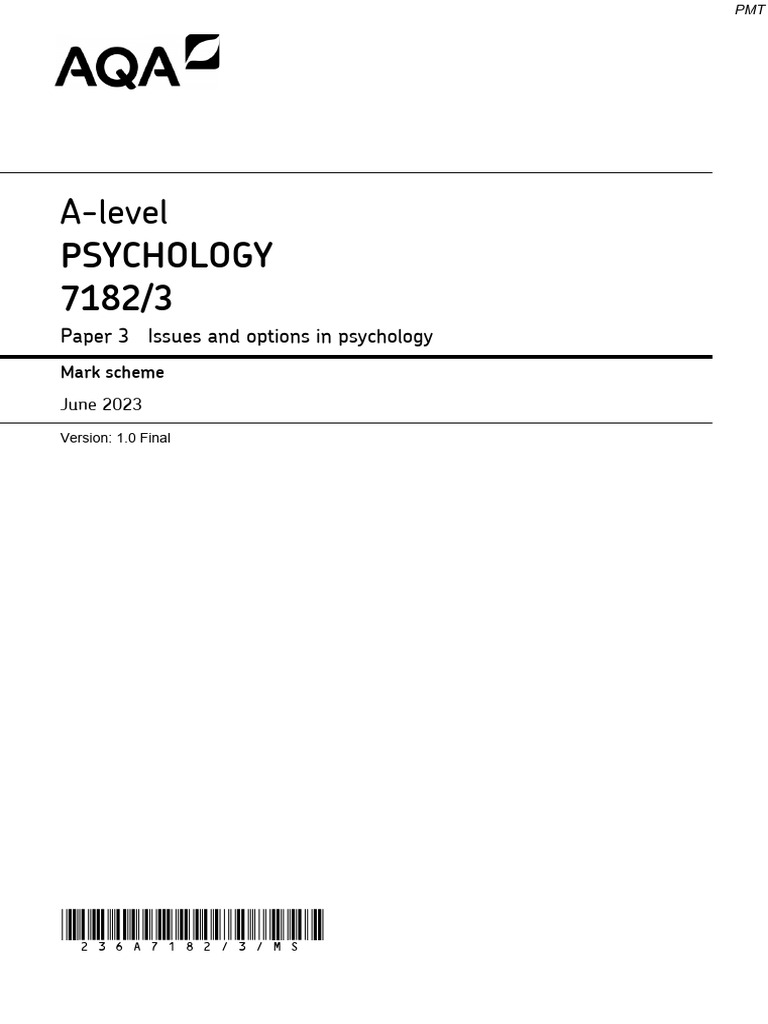downloadPsychologyA LevelPast PapersAQAPaper 3June20202320MS20 ...