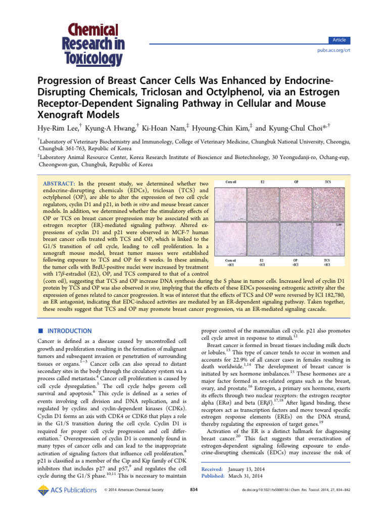 Nam Et Al 2014 Progression of Breast Cancer Cells Was Enhanced by ...