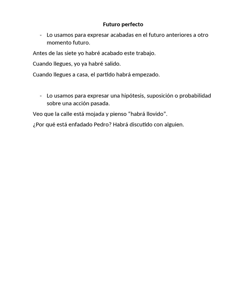 Futuro Perfecto | PDF